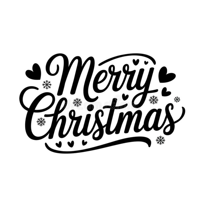 Cursive Lettering Spells Out Merry Christmas Stock Illustration ...