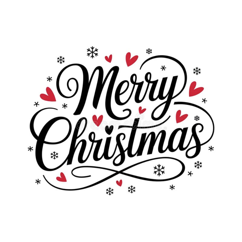 Cursive Lettering Spells Out Merry Christmas Stock Photo - Illustration ...