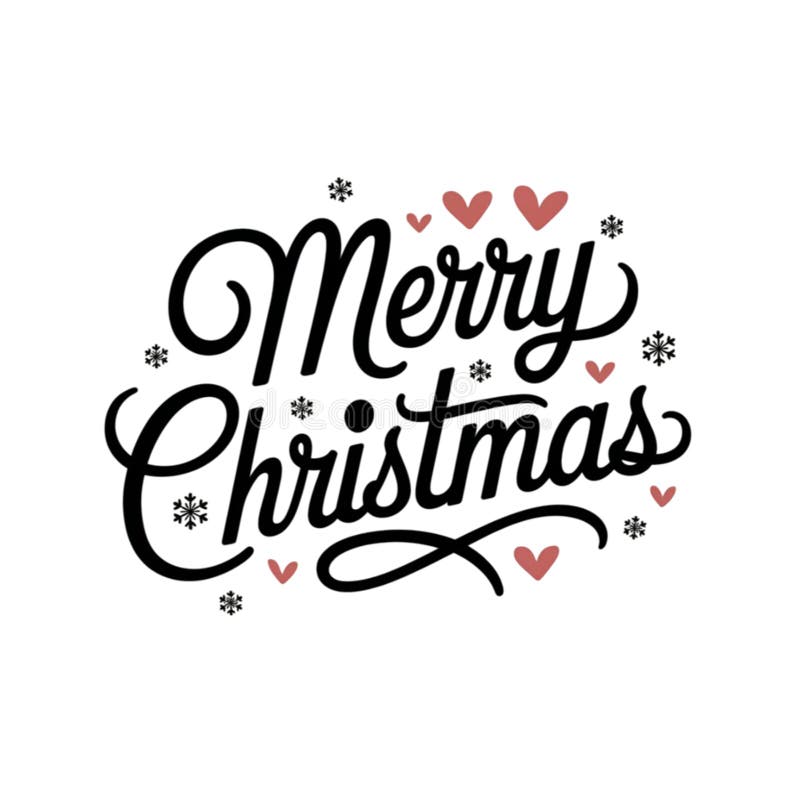 Cursive Lettering Spells Out Merry Christmas Stock Image - Illustration ...