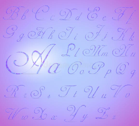 Cursive Letters Set stock vector. Illustration of elegant - 64027525