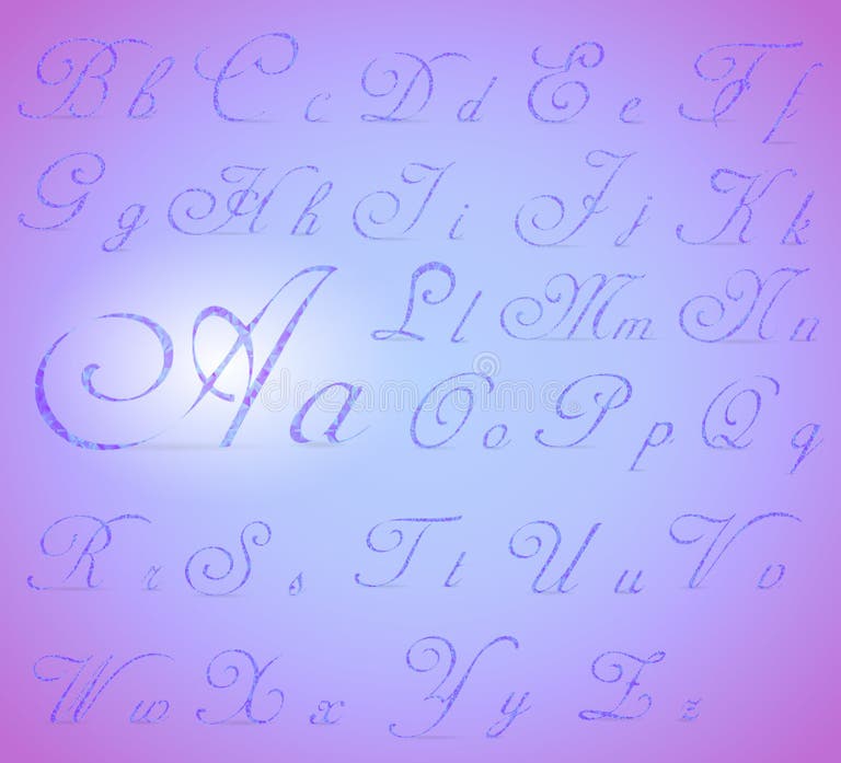 Cursive Letters Set stock vector. Illustration of elegant - 64027525