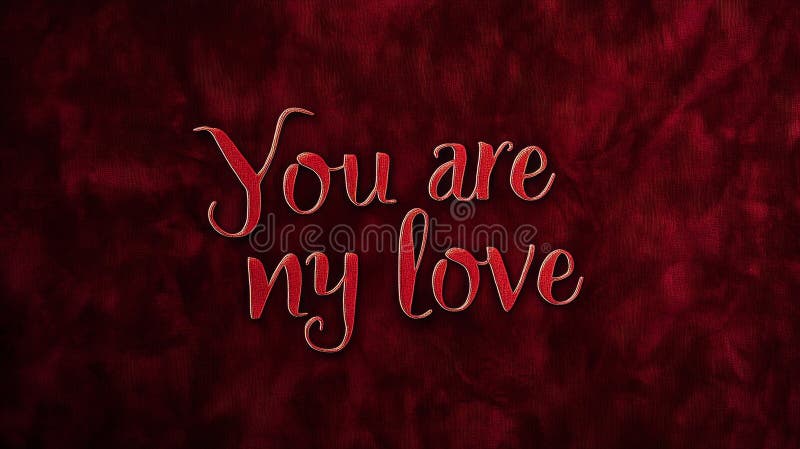 Cursive Love Text on Red Velvet Romantic Cursive Script Proclaiming You ...