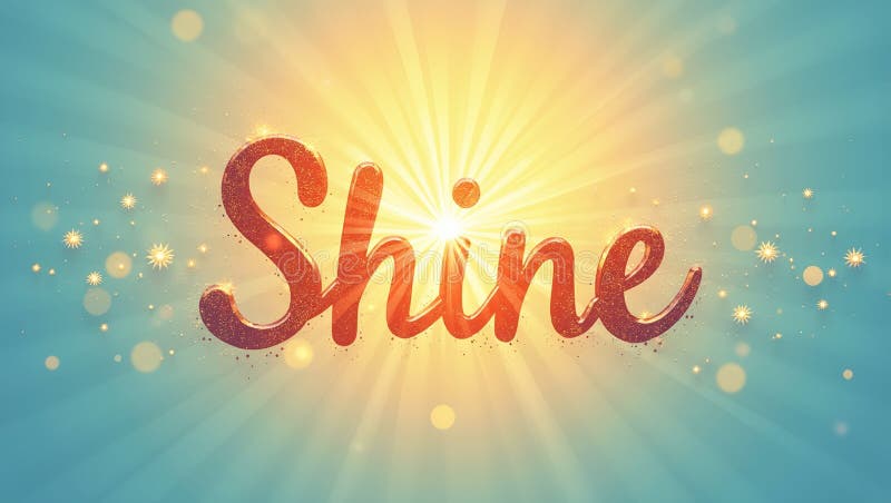 Cursive Shine with Sunburst Rays for Positivity Stock Illustration ...
