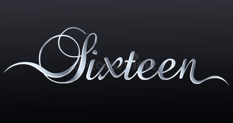 16 in Silver Words stock illustration. Illustration of undefined ...