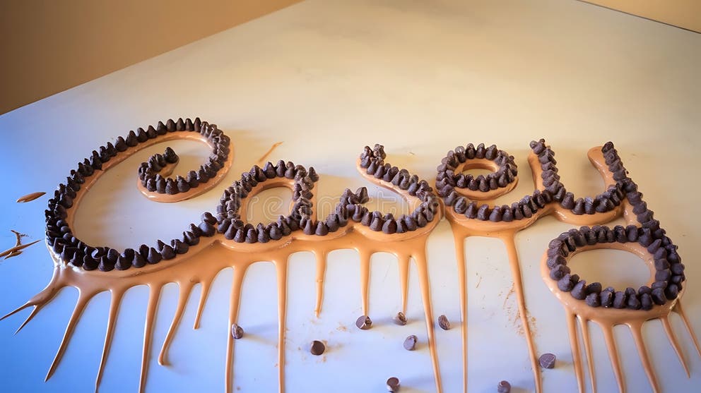 Cursive Spelling of the Name Casey Created with Chocolate and Frosting ...
