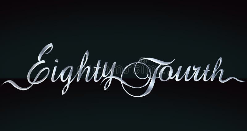 84th in Isolated Silver Letters Stock Image - Illustration of silvery ...