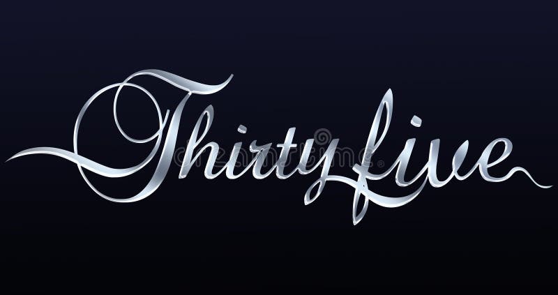 35 in Silver Words stock photo. Illustration of serif - 378816562