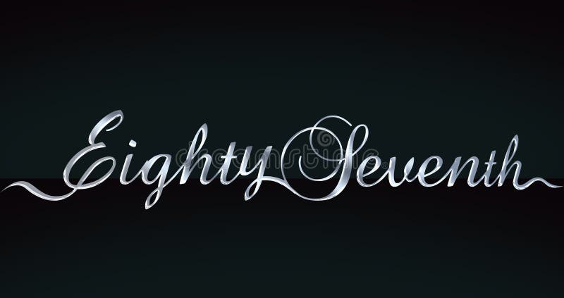 87th in Isolated Silver Letters Stock Image - Illustration of phrasing ...