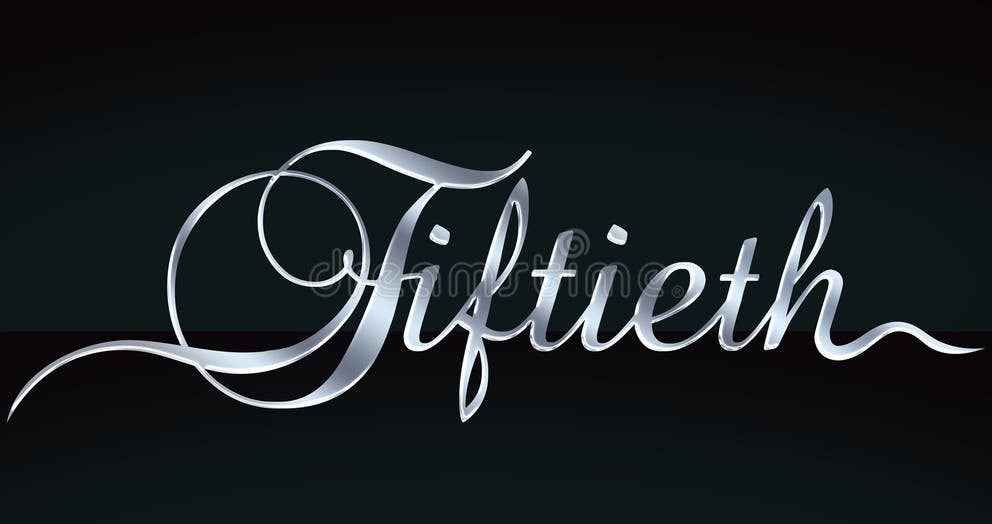 50th in Isolated Silver Letters Stock Photo - Illustration of phrasing ...