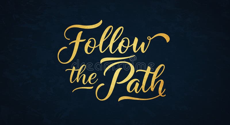 Cursive Yellow-gold Lettering on a Dark Blue Textured Background Spells ...