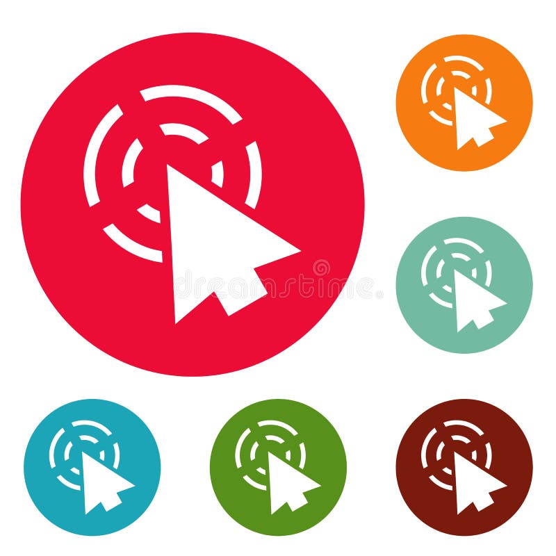 Cursor App Icons Circle Set Vector Stock Vector - Illustration of ...