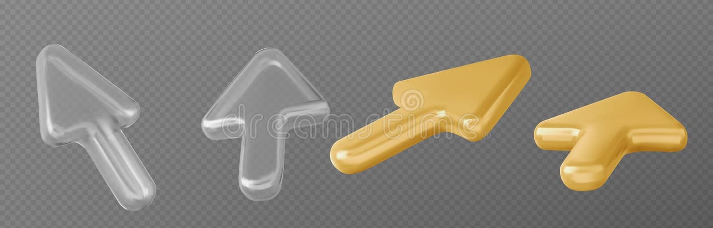 3d Golden Mouse Pointer Stock Illustrations – 49 3d Golden Mouse ...