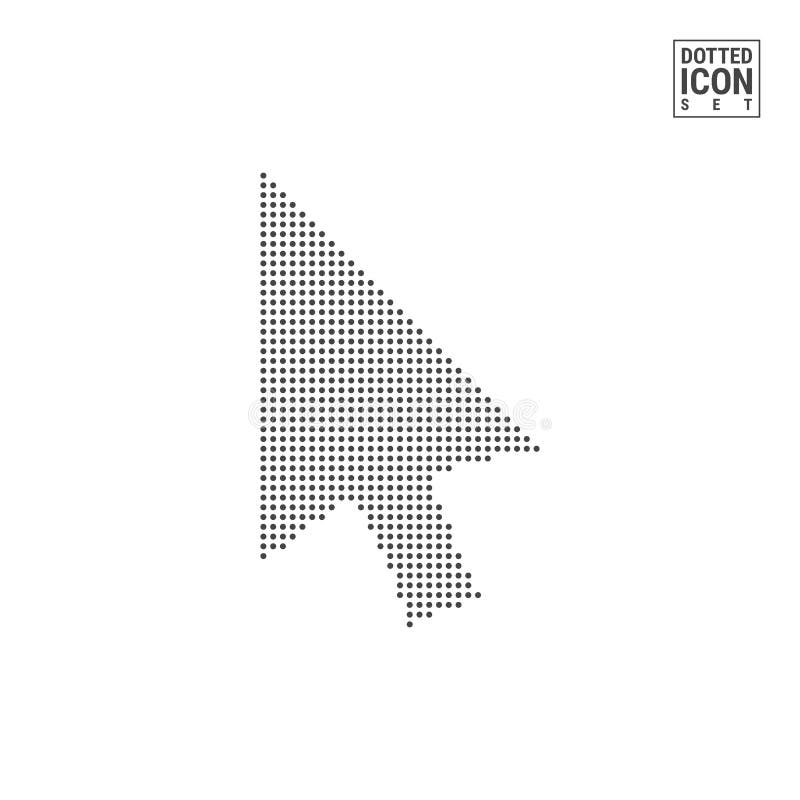Cursor Arrow Dot Pattern Icon. Cursor Arrow Dotted Icon Isolated on ...