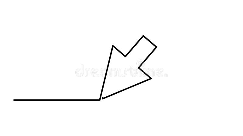 Cursor Arrow One Line Art Animation,hand Drawn Pointer,idea Direction ...