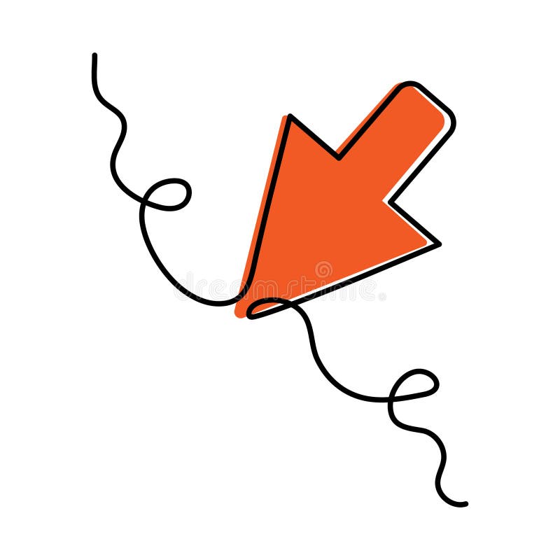 Cursor Arrow One Line Art,hand Drawn Pointer,idea Directions Using an ...