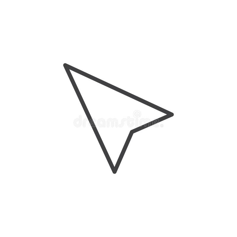 Cursor arrow outline icon stock vector. Illustration of button - 131284469