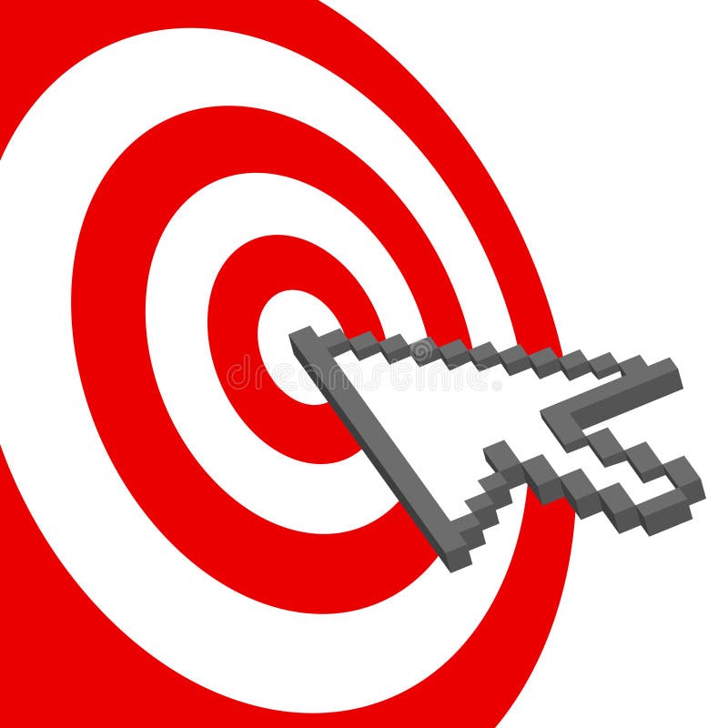 Cursor Arrow Points To Select Red Target Bullseye Stock Vector ...
