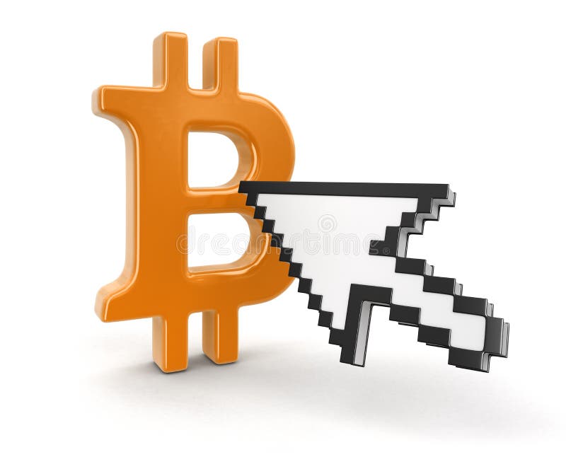 Cursor and Bitcoin sign stock illustration. Illustration of money ...
