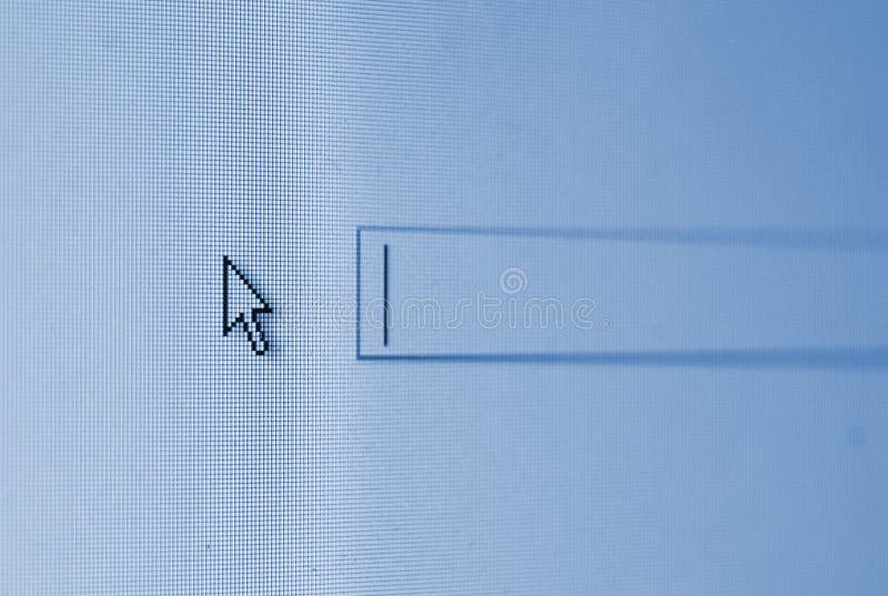 Cursor on a Blue Screen of Search Box Stock Photo - Image of connection ...