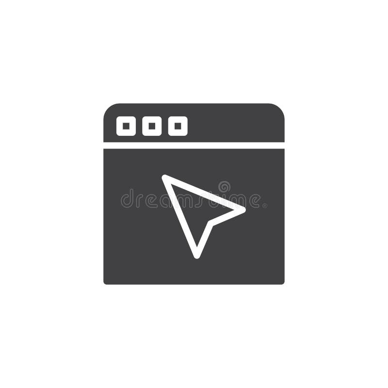 Cursor and Browser Webpage Vector Icon Stock Vector - Illustration of ...