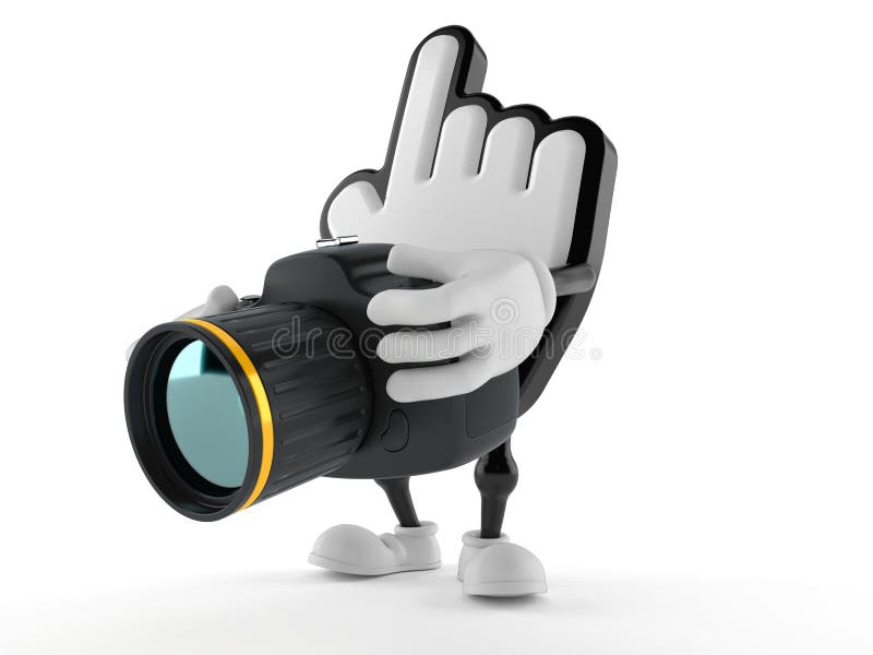 Cursor Character Holding Camera Stock Illustration - Illustration of ...