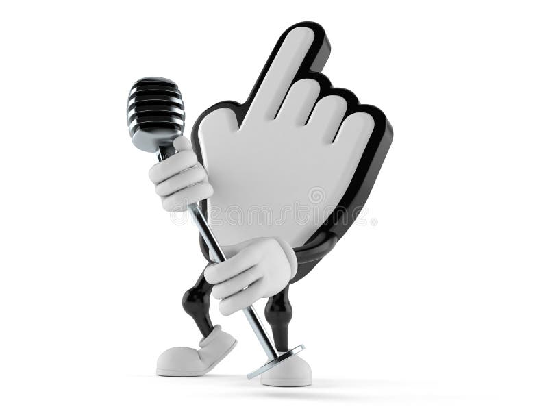 Cursor Character Singing into Microphone Stock Illustration ...