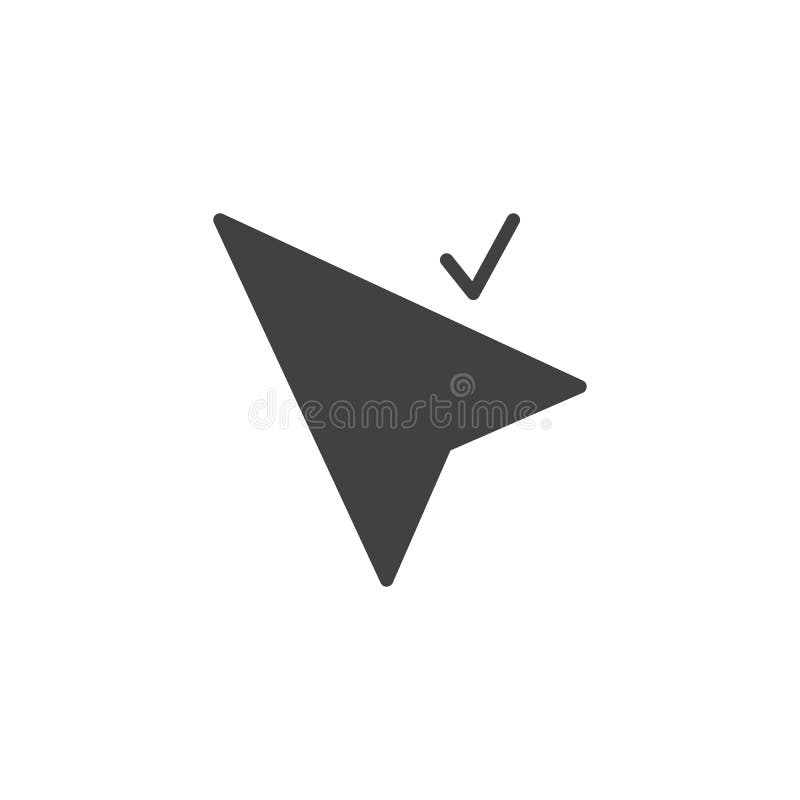 Cursor Check Mark Vector Icon Stock Vector - Illustration of solid, logo: 131638116
