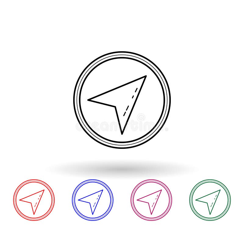 Cursor in a Circle Multi Color Icon. Simple Thin Line, Outline Vector ...