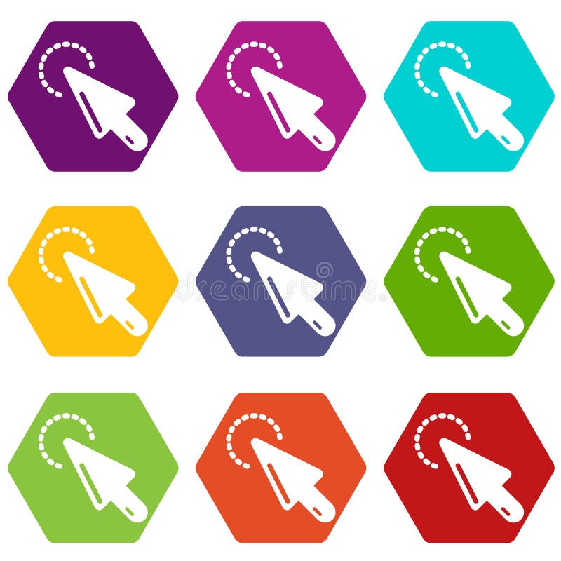 Cursor Clean Icons Set 9 Color Collection Stock Vector - Illustration ...