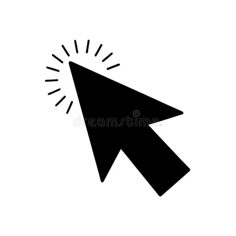 Cursor Click Action, Black Arrow Pointer for Interface Graphic Design ...