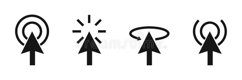 Cursor Click Arrow Icon Collection. Vector Computer Mouse Pointer ...