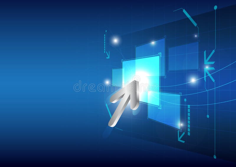 Cursor Click Button on Screen Stock Vector - Illustration of arrow ...