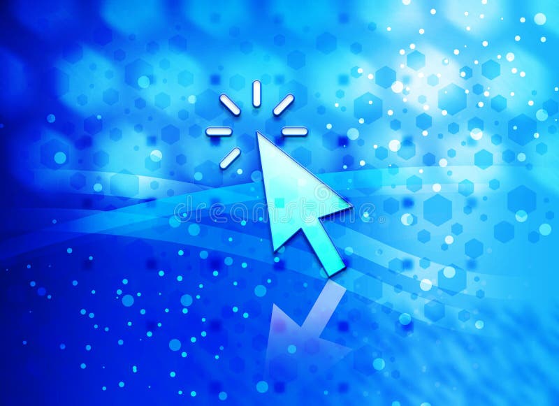 Cursor Click Icon Abstract Light Cyan Blue Hexagon Pattern Background ...