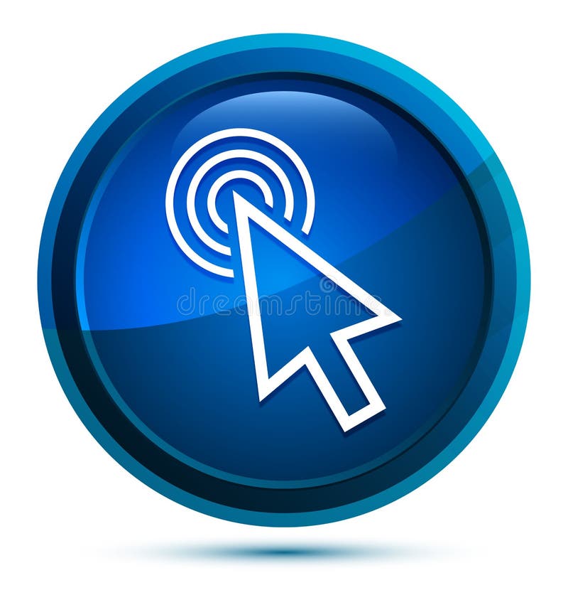 Cursor Click Icon Round Blue Push Button Stock Illustration ...
