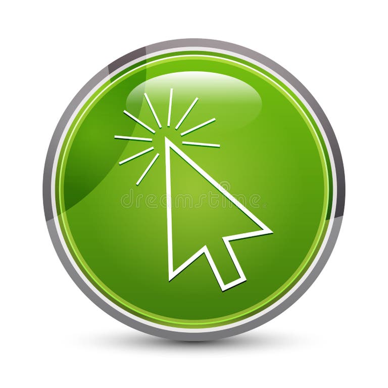 Cursor Click Icon Elegant Green Round Button Vector Illustration Stock ...