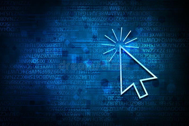 Cursor Click Icon Abstract Blue Background Illustration Design Stock ...