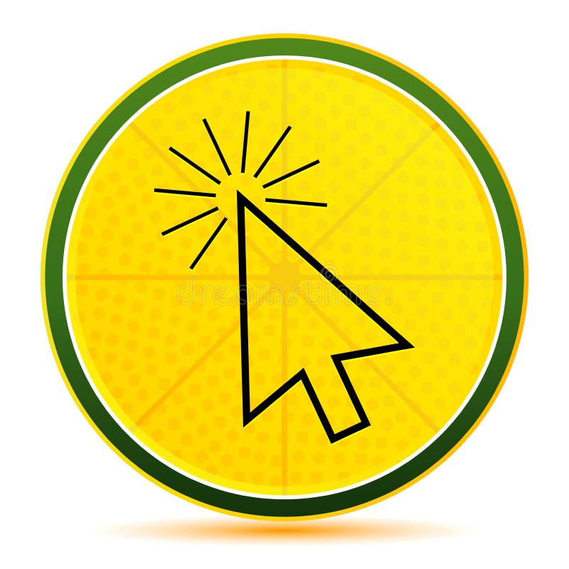 Cursor Click Icon Lemon Lime Yellow Round Button Illustration Stock ...