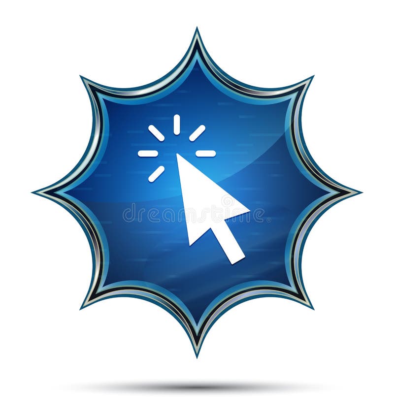 Cursor Click Icon Magical Glassy Sunburst Blue Button Stock ...