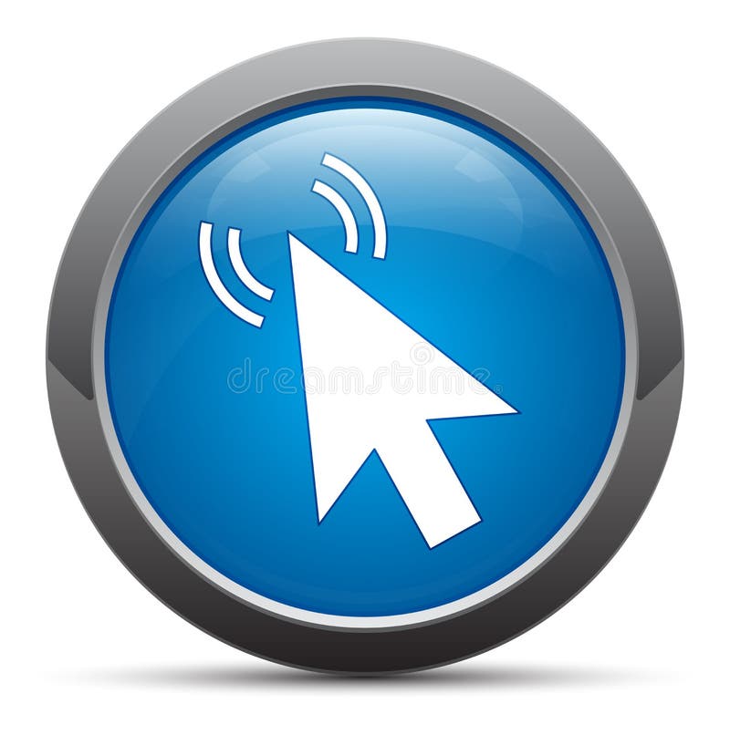 Cursor Click Icon Premium Blue Round Button Vector Illustration Stock ...