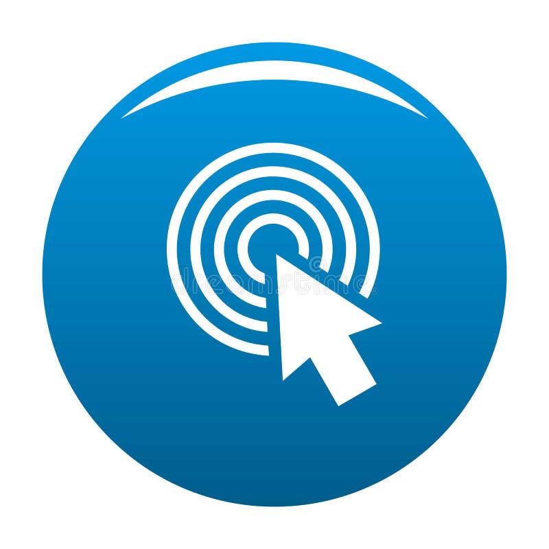 Cursor Click Round Icon Blue Stock Illustration - Illustration of ...