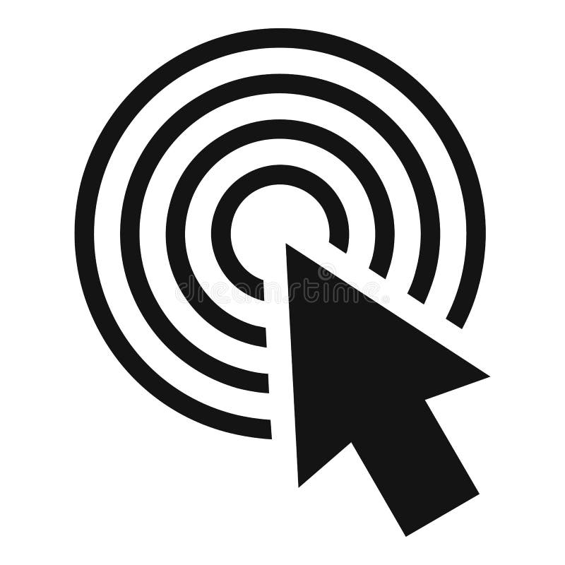 Cursor Click Round Icon, Simple Black Style Stock Illustration ...