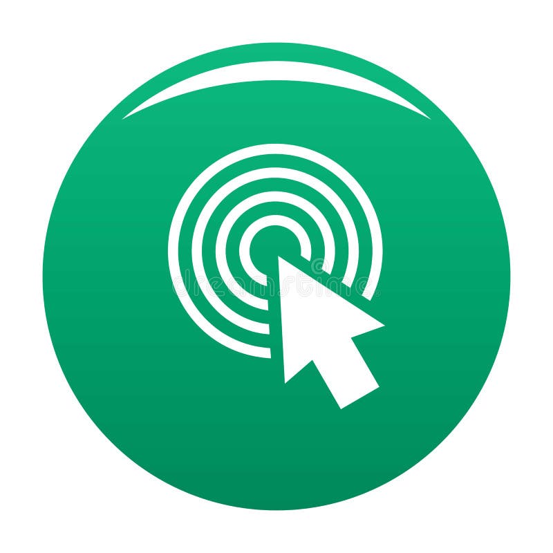 Cursor Click Round Icon Vector Green Stock Vector - Illustration of ...