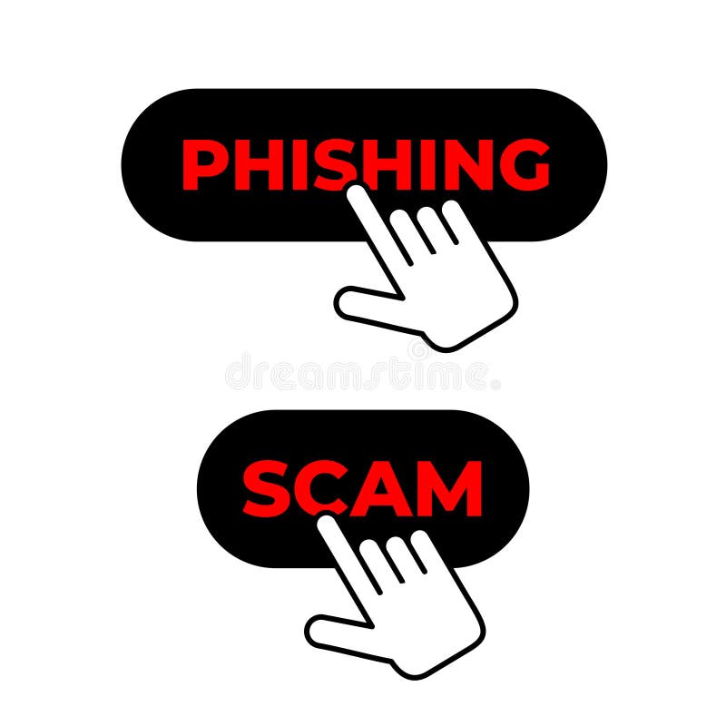 Cursor is Clicking on the Button with Phishing and Scam Text. Stock ...