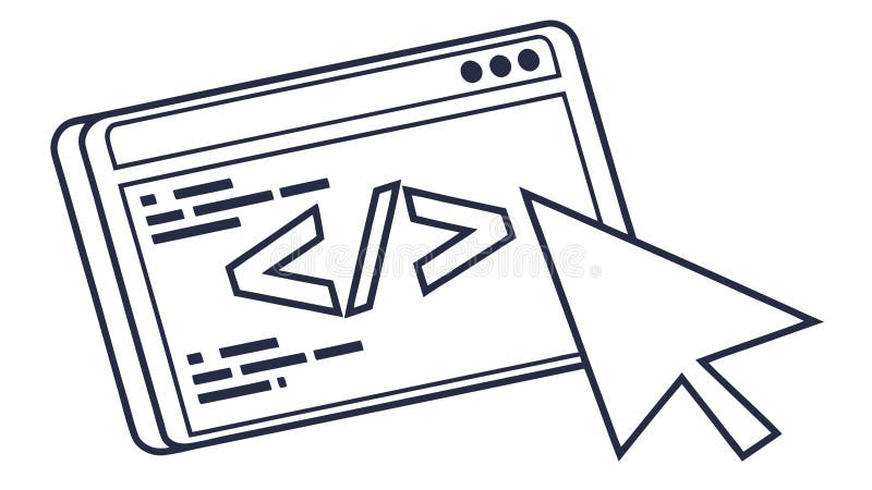 Cursor Clicking Code Symbol, Programming and Development, Vector Design Generative AI Stock ...