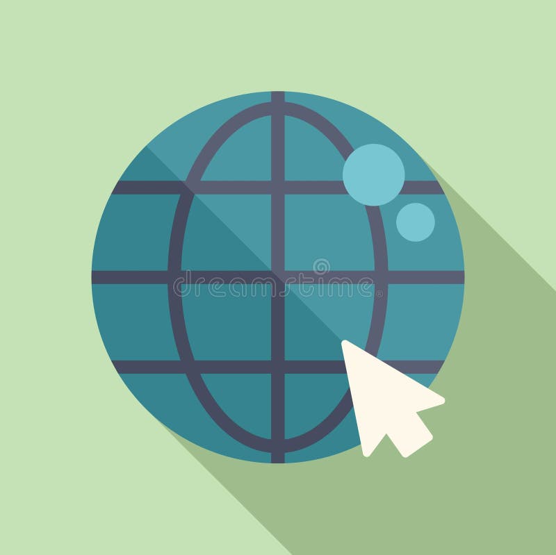 Cursor Clicking on Globe Icon Representing Global Internet Connectivity ...