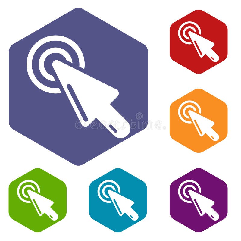 Cursor Clicking Icon, Simple Black Style Stock Vector - Illustration of ...