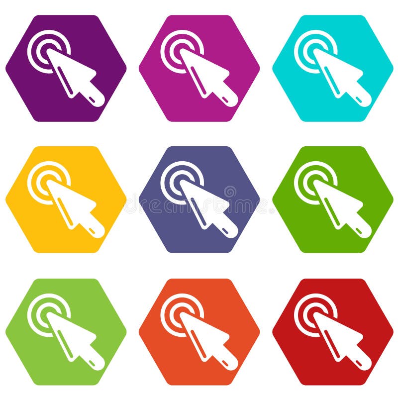 Cursor Clicking Icon, Cartoon Style Stock Vector - Illustration of ...