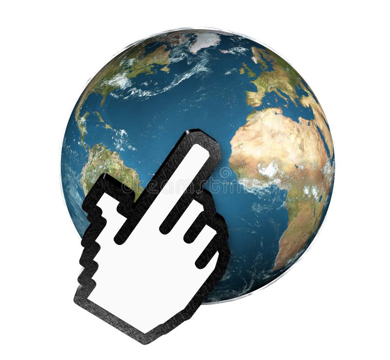 Cursor Clicking Planet Earth Stock Illustration - Illustration of globe ...