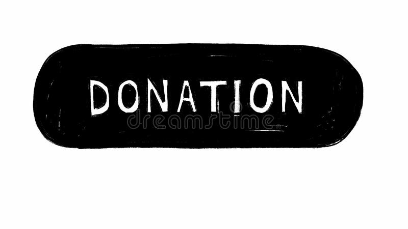 Cursor Clicks on Donation Button Hand Written in Black Scribble ...