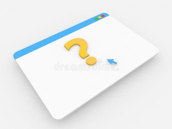 The Cursor Clicks on the Question Mark in the Internet Browser. Stock ...